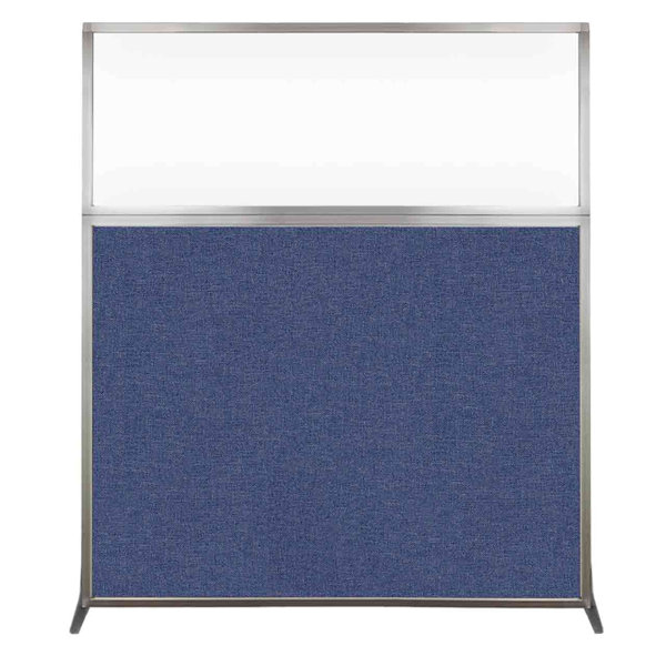 Versare 6' Tall Hush Screen Portable Partition - Clear Fluted Window | Wayfair